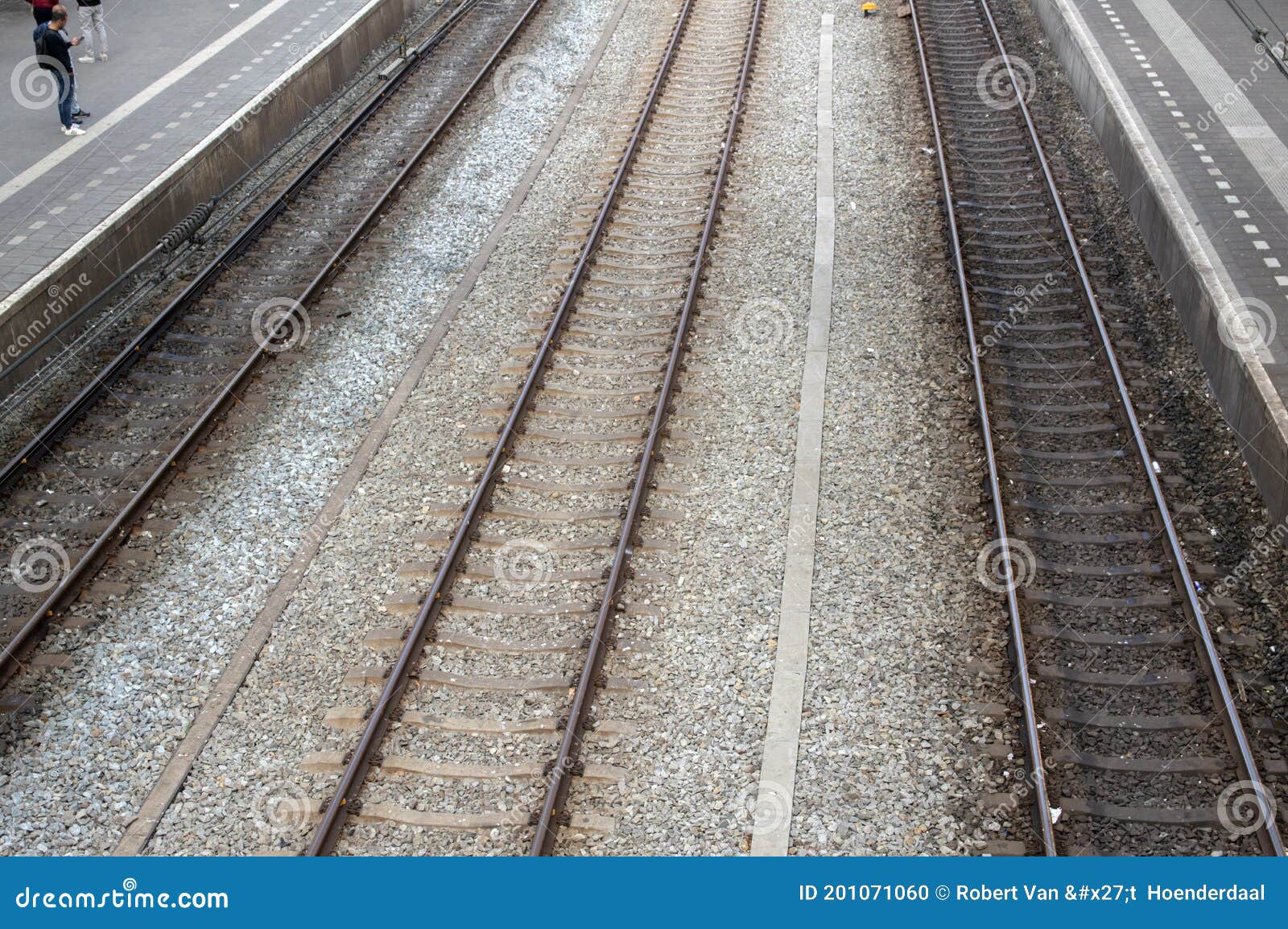 Empty Rail Tracks Heading Towards The City Of London, Liverpool Street ...