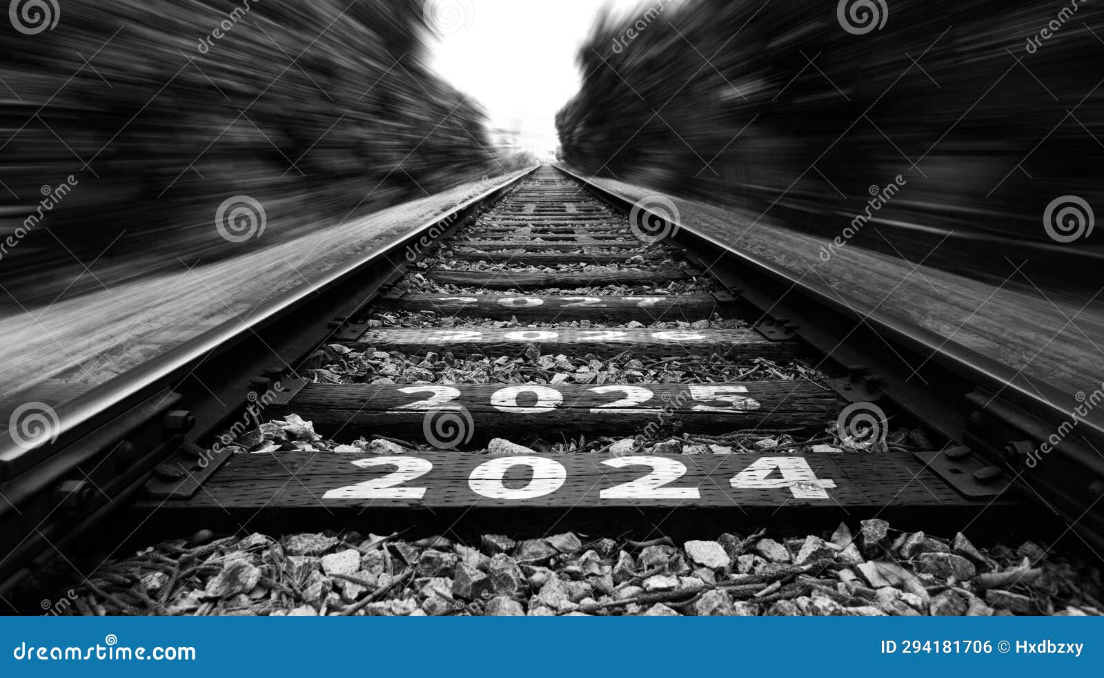 Empty Railroad with Number 2024, 2025 To 2027 Stock Photo - Image of ...