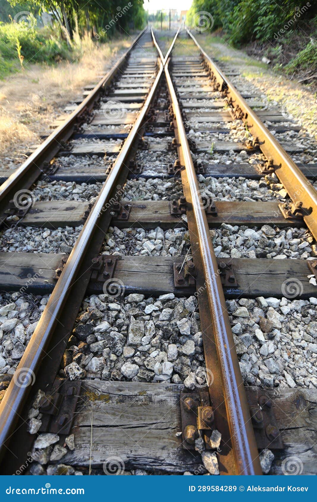Empty railroad tracks stock image. Image of platform - 289584289
