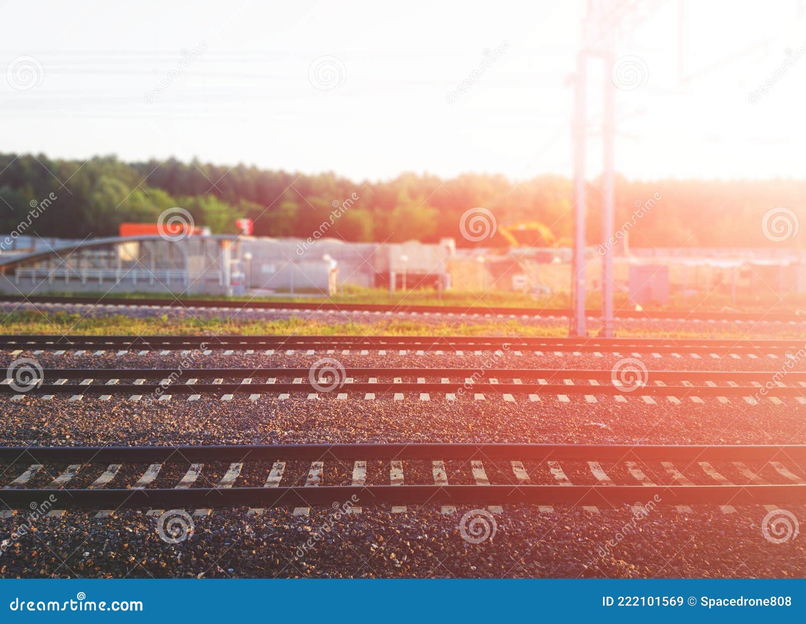 Empty Railroad Tracks Transportation Background Stock Image - Image of ...