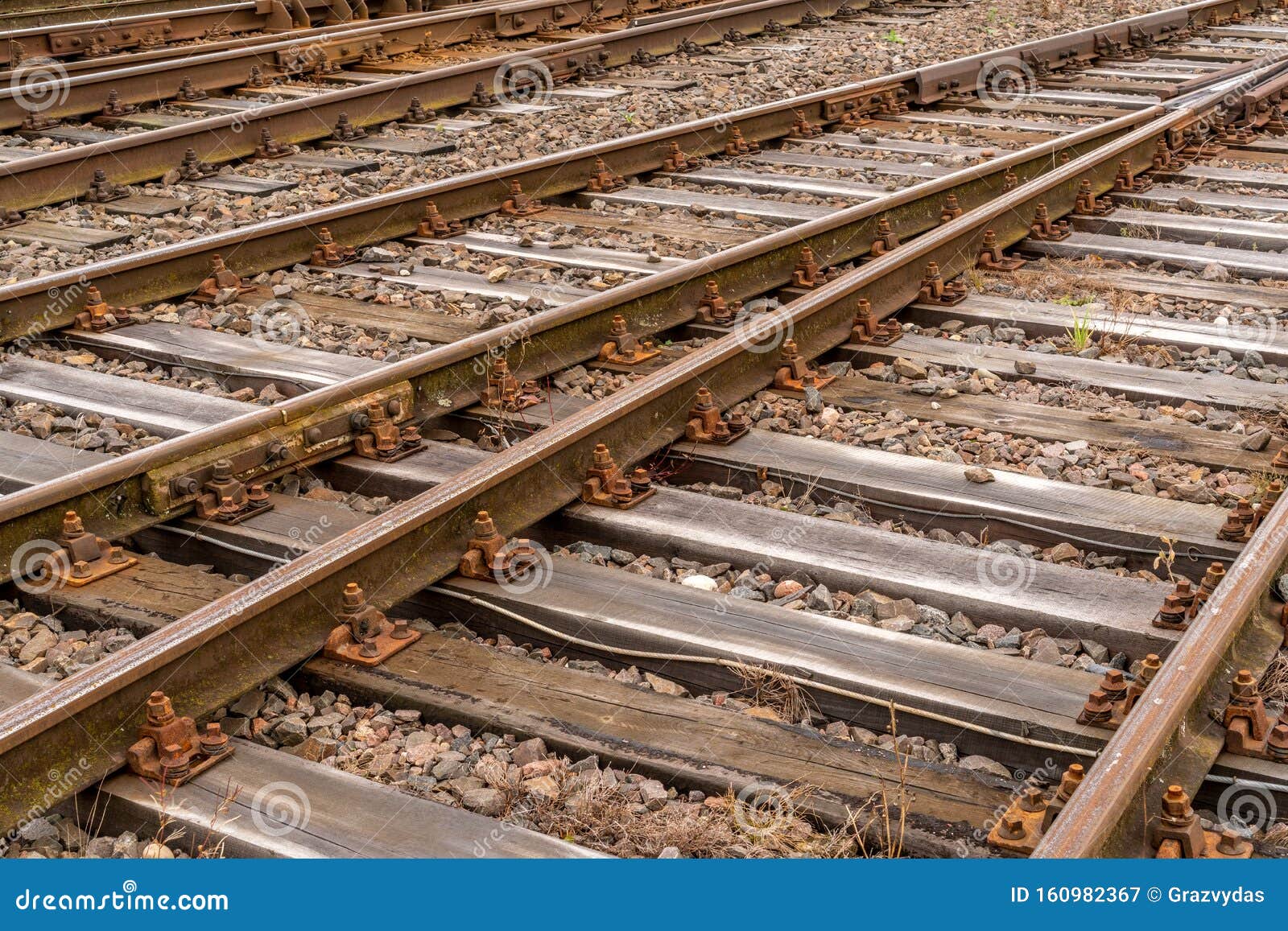 Empty Railway or Railroad Tracks Stock Image - Image of freight, route ...