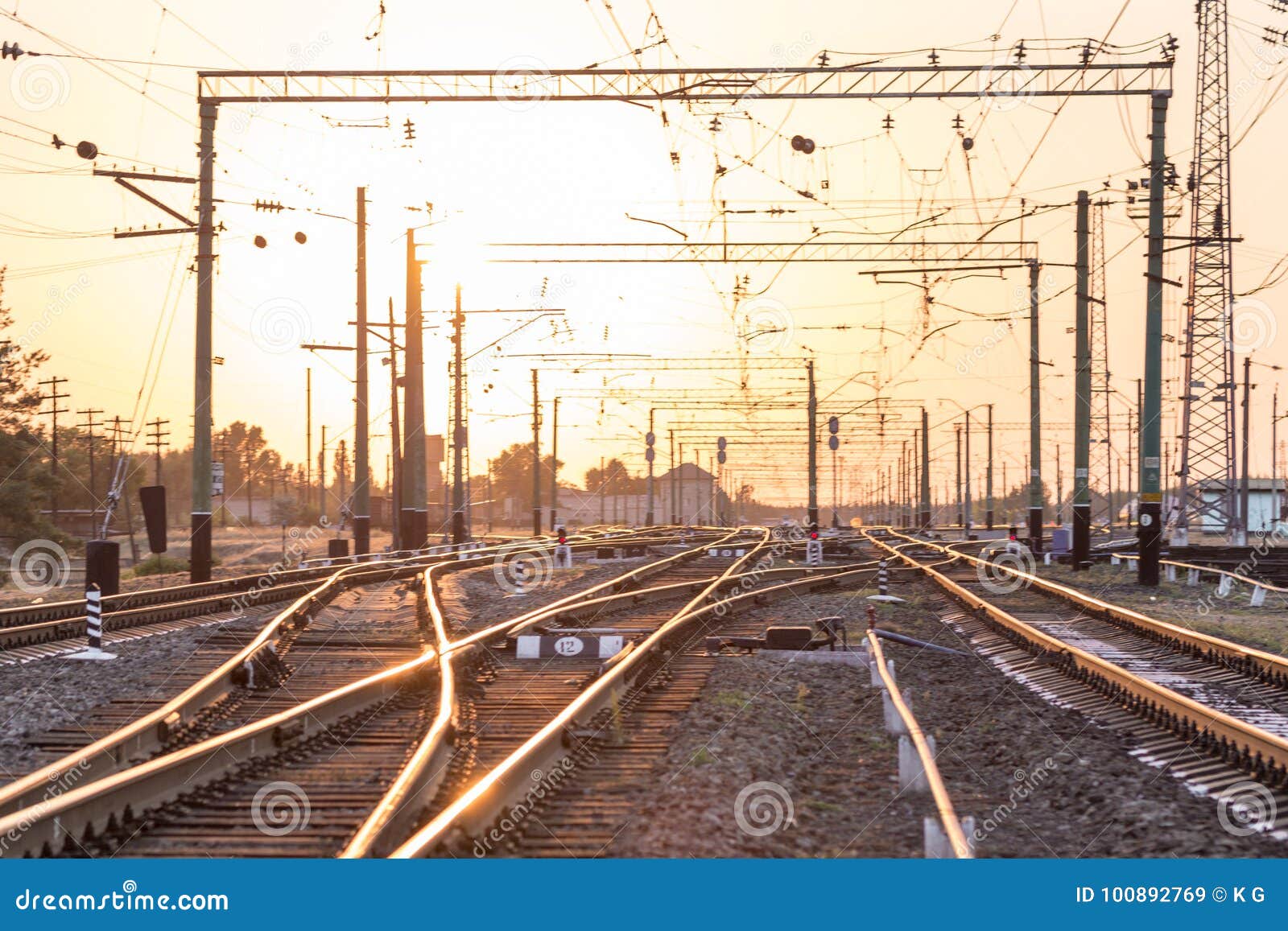 An Empty Railway Sorting Station or Terminal with Lots of Junction ...