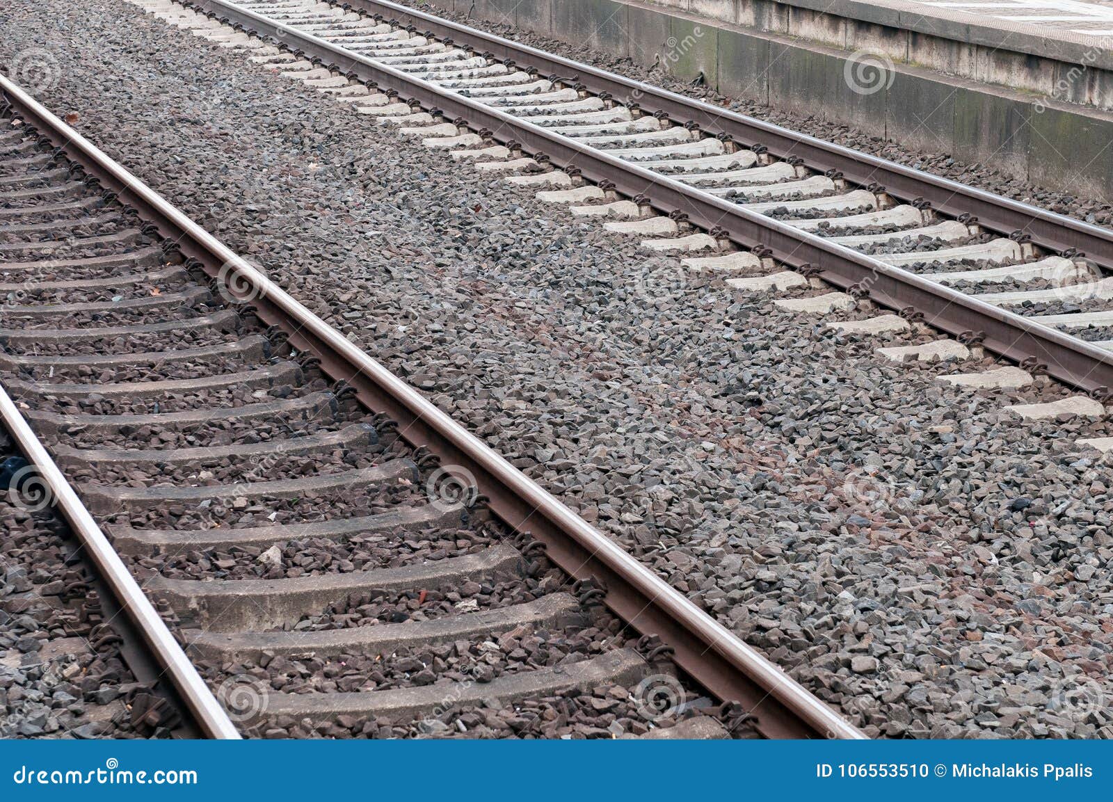 Empty Railway Tram, Train Lines Stock Photo - Image of tramway ...