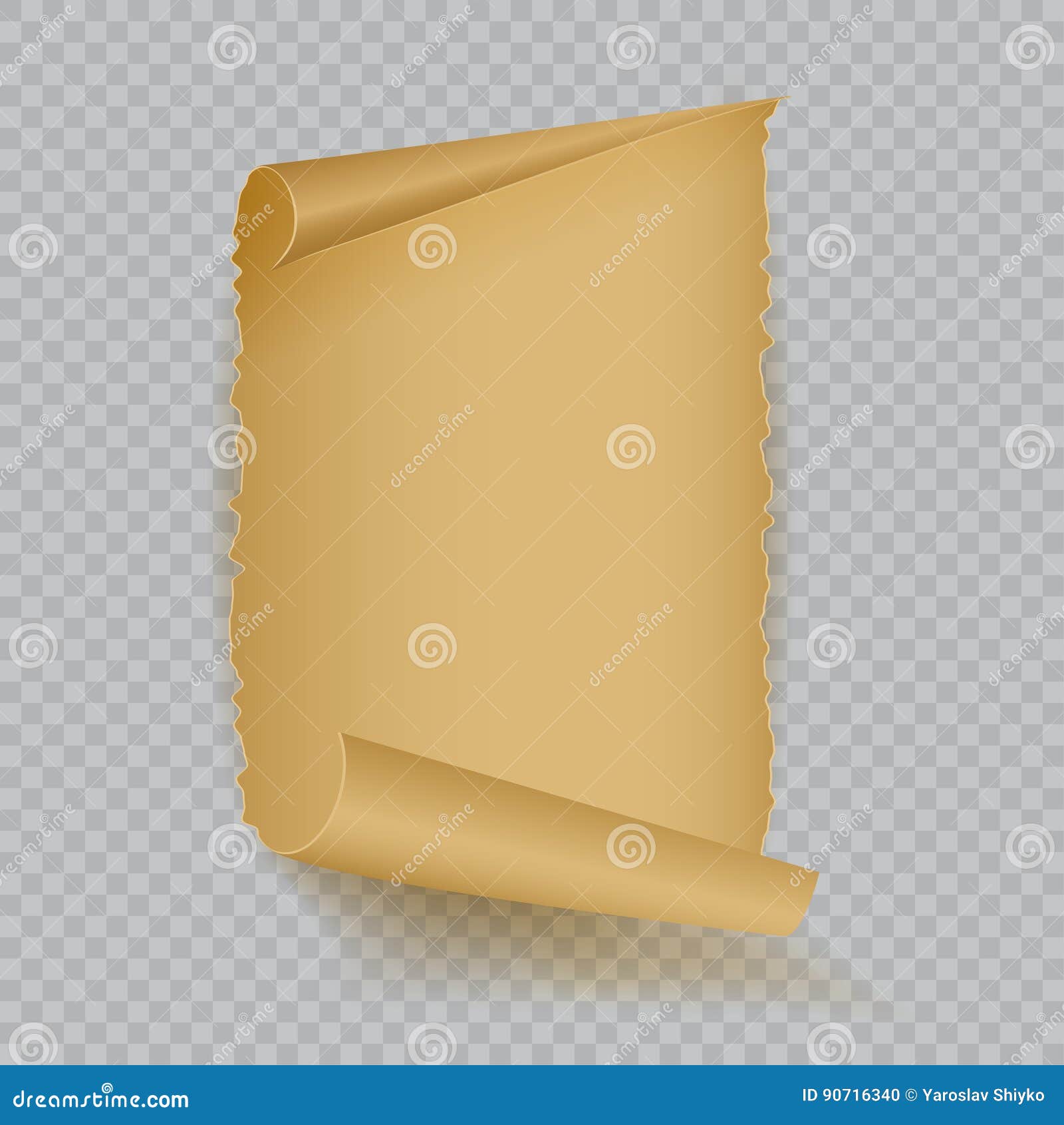 Empty Realistic Sheet of Parchment Paper. Vector Illustration Stock ...