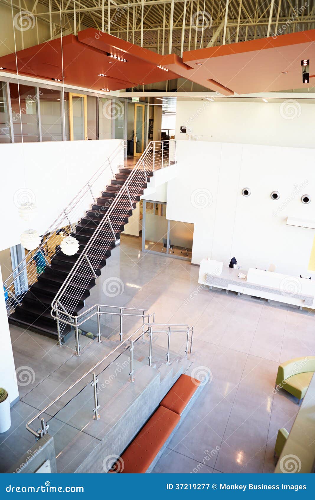 Empty Reception Area in Modern Office Stock Image - Image of indoors ...