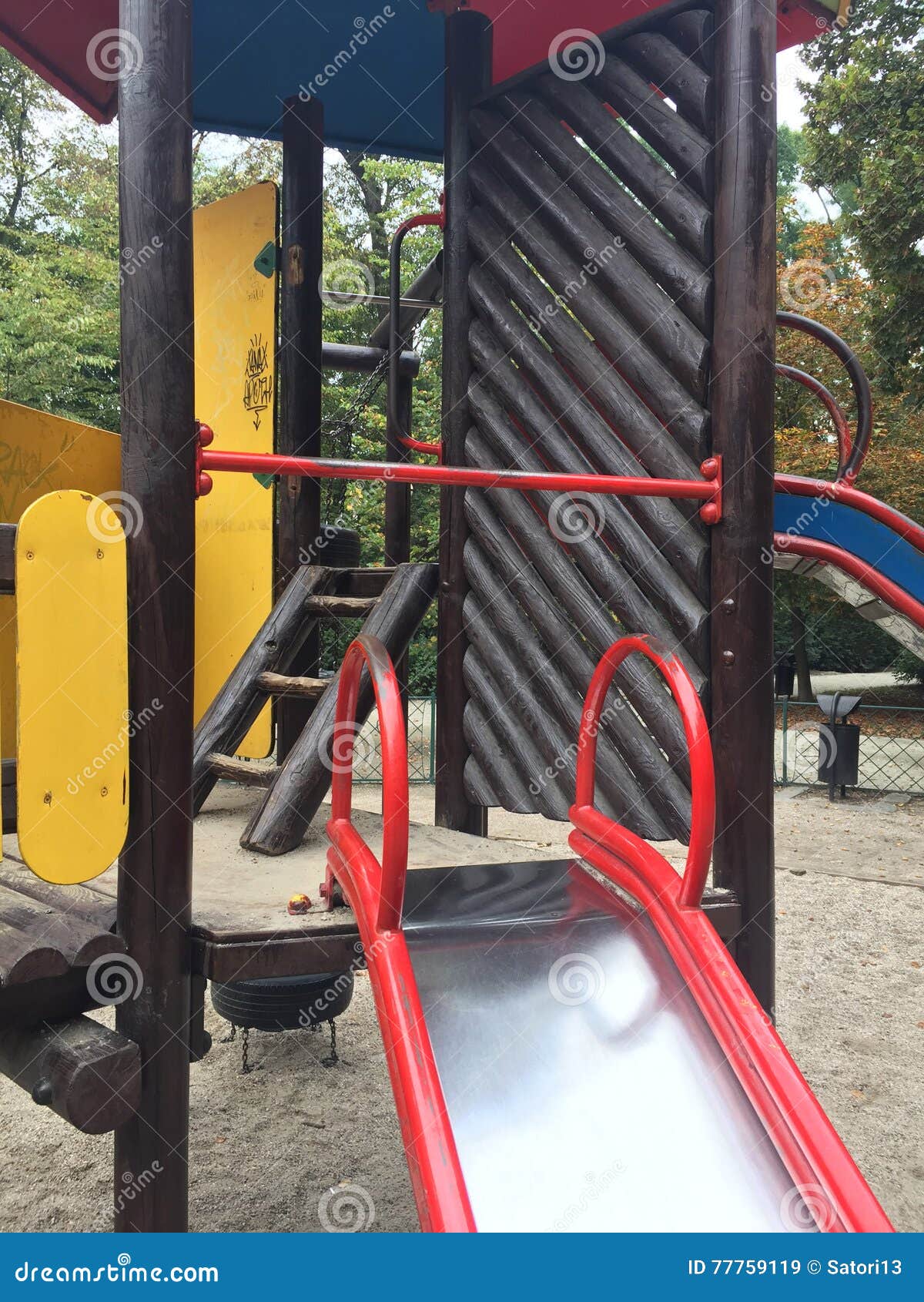Empty Recreational Playground in the Park Stock Image - Image of ...