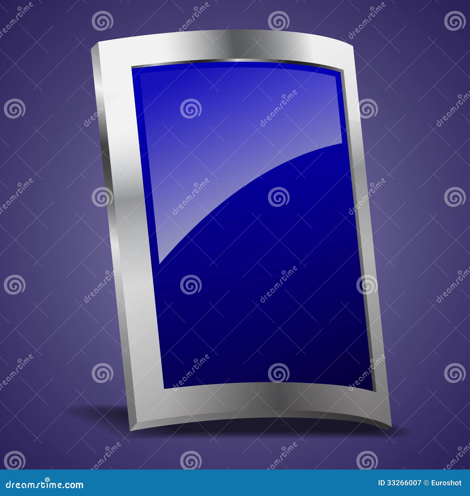 Empty Rectangle Shape Metal Shield, Vector Illustration. Stock Vector ...