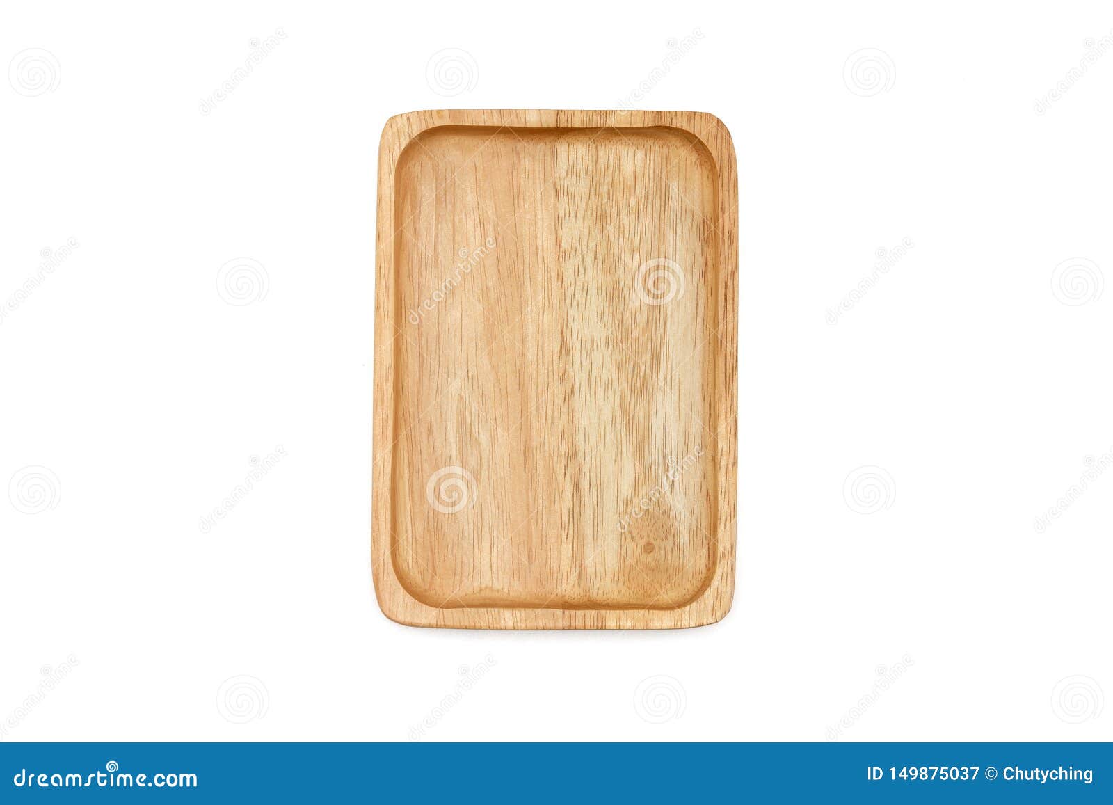 Empty Rectangle Wooden Plate, Isolated on White Background. Stock Image ...