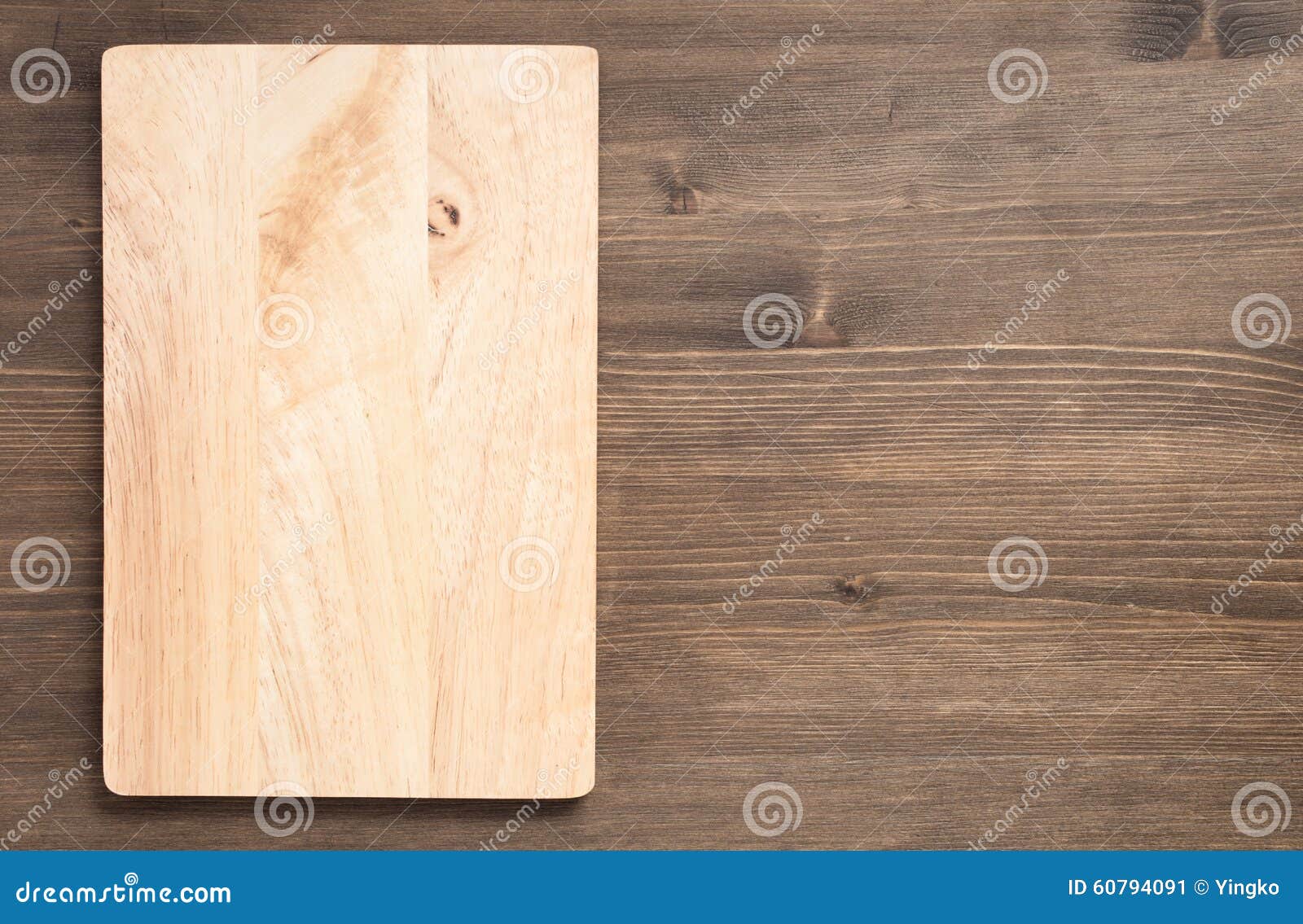 Empty Rectangular Board on a Wooden Background Stock Image - Image of ...