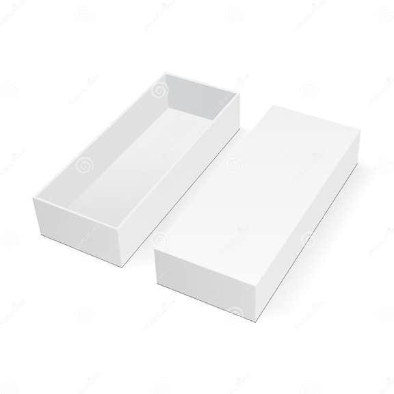Empty Rectangular Box Mock Up with Lid Stock Vector - Illustration of ...