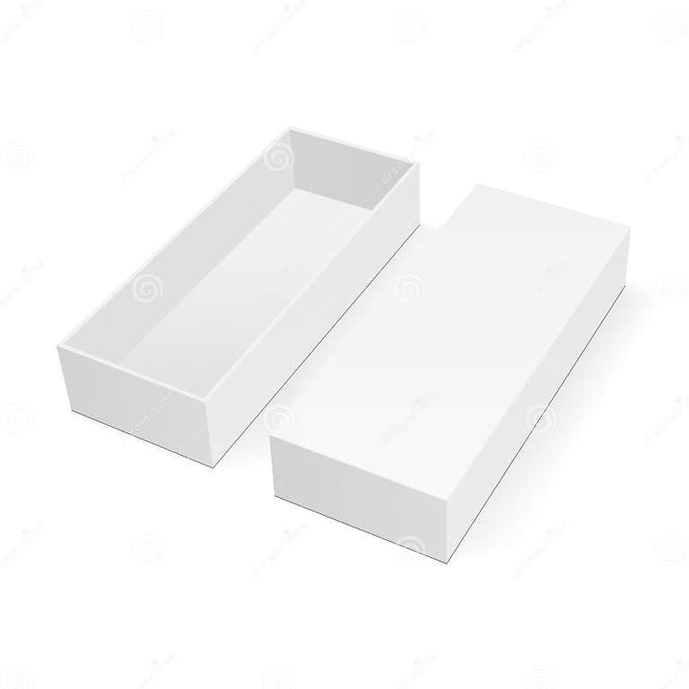 Empty Rectangular Box Mock Up with Lid Stock Vector - Illustration of ...