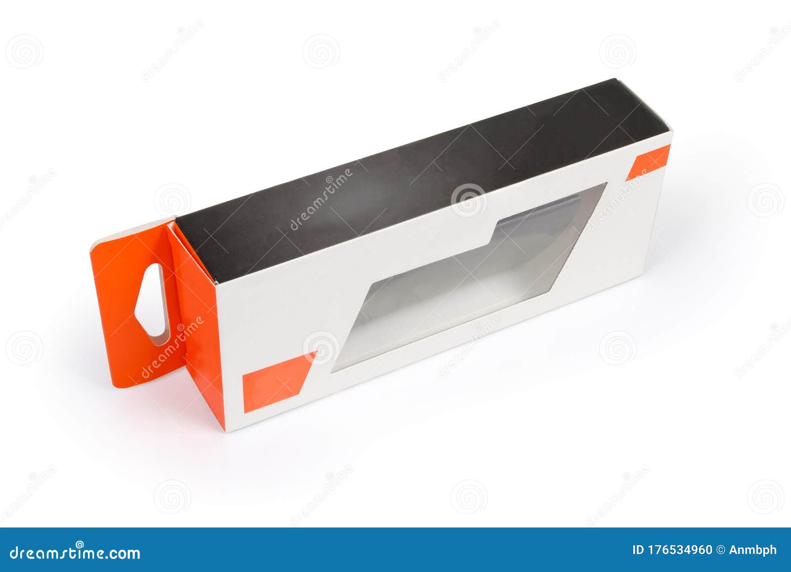 Empty Rectangular Cardboard Accessory Packing Box with a Transparent ...