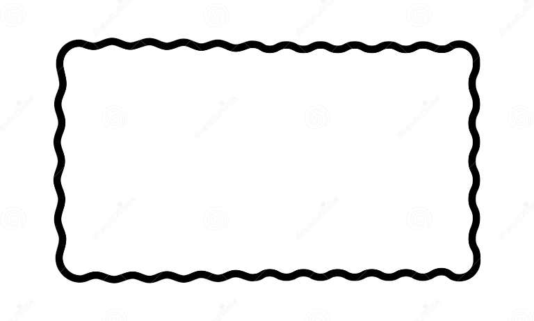 Empty Rectangular Frame with Curvy Edges. Rectangle Shape with ...
