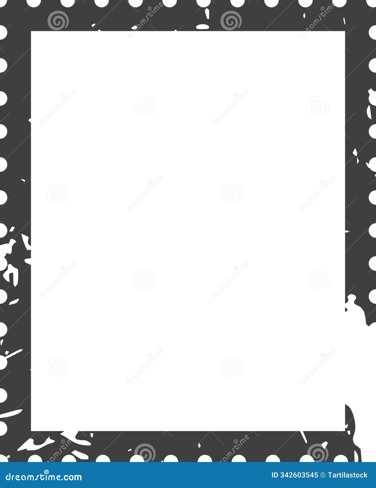 Empty Rectangular Frame with Distressed Borders Featuring Sprocket ...