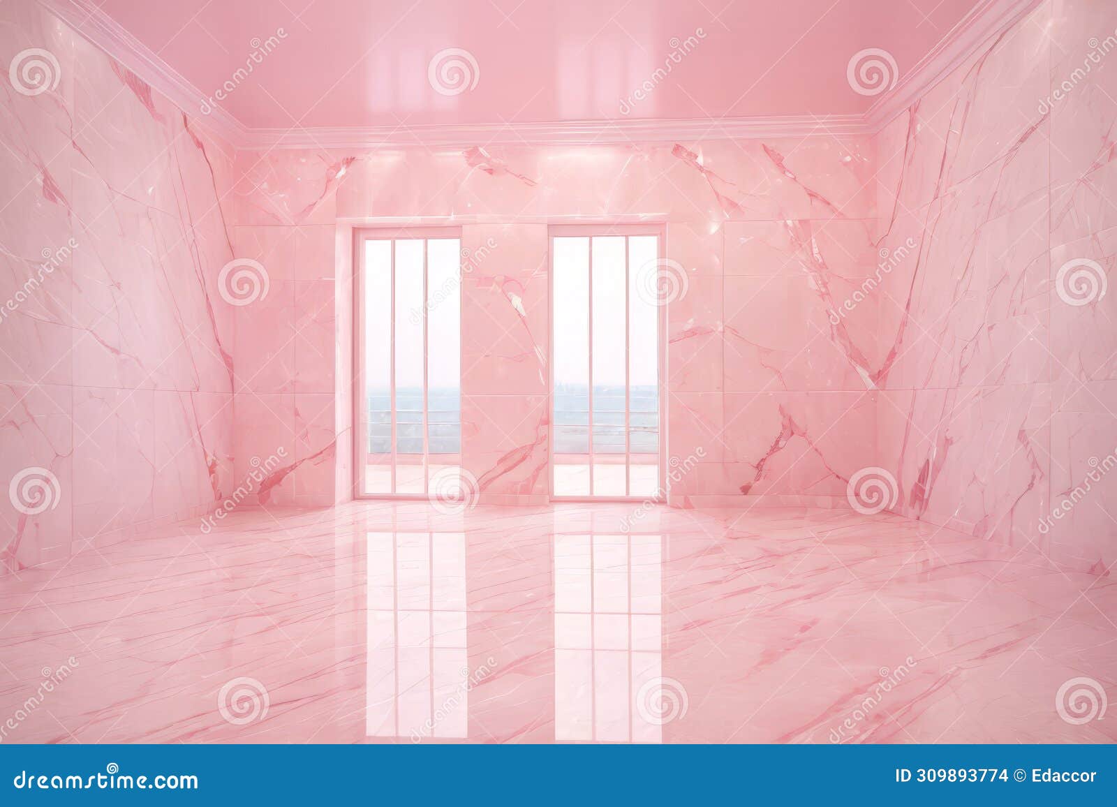 Empty Rectangular Geometric Room with Natural Light Coming through ...