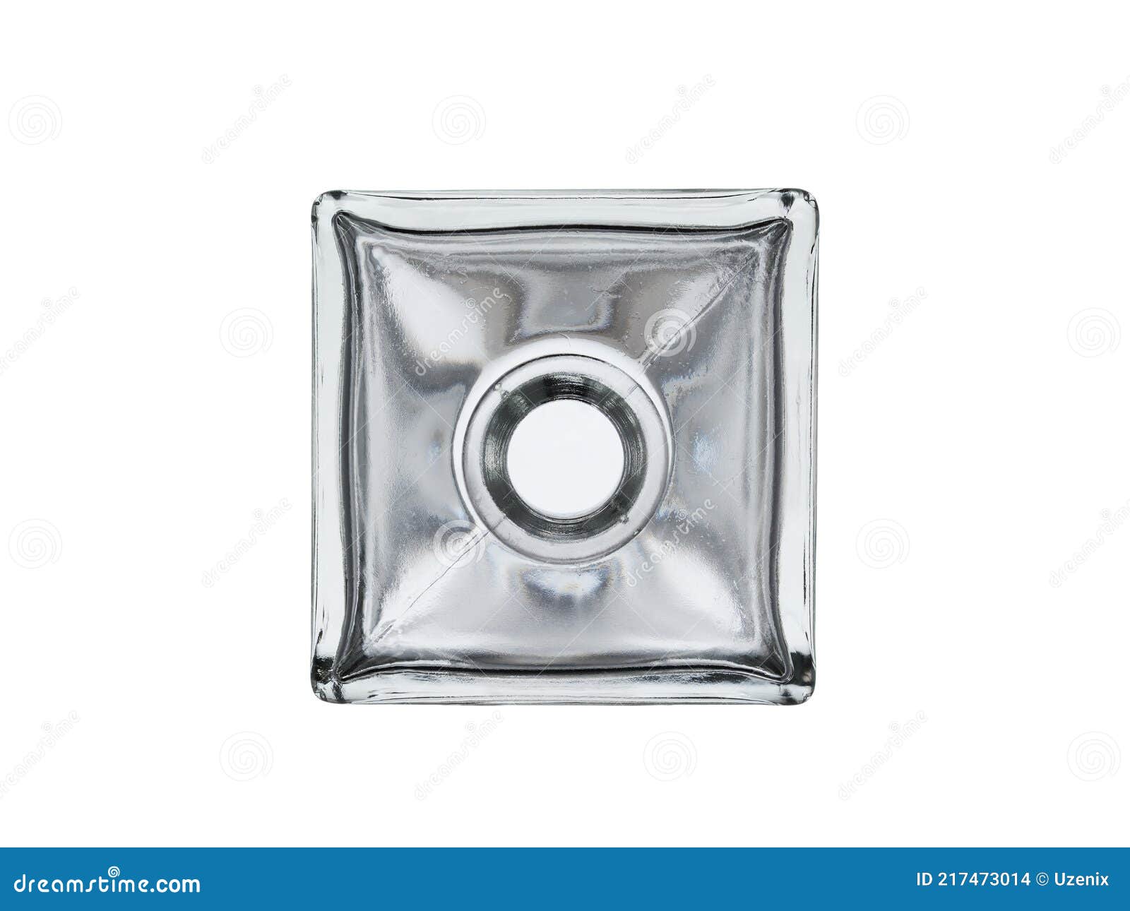 Empty, Rectangular Glass Bottle, Open without a Lid. Isolated on a ...