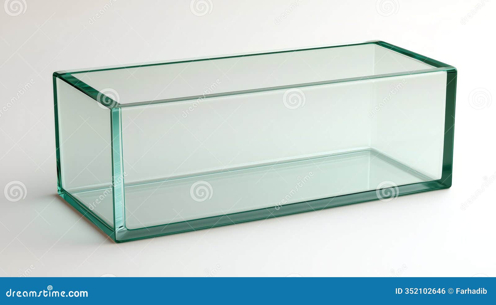 Empty Rectangular Glass Display Case on White Background Stock ...