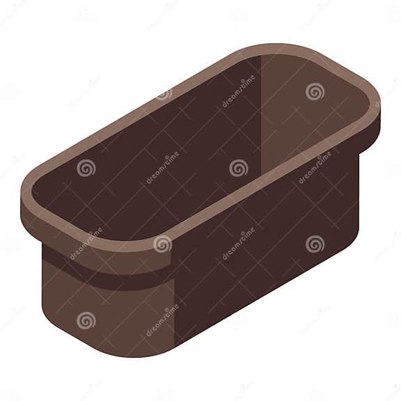Empty Rectangular Plastic Container Isometric View Stock Vector ...