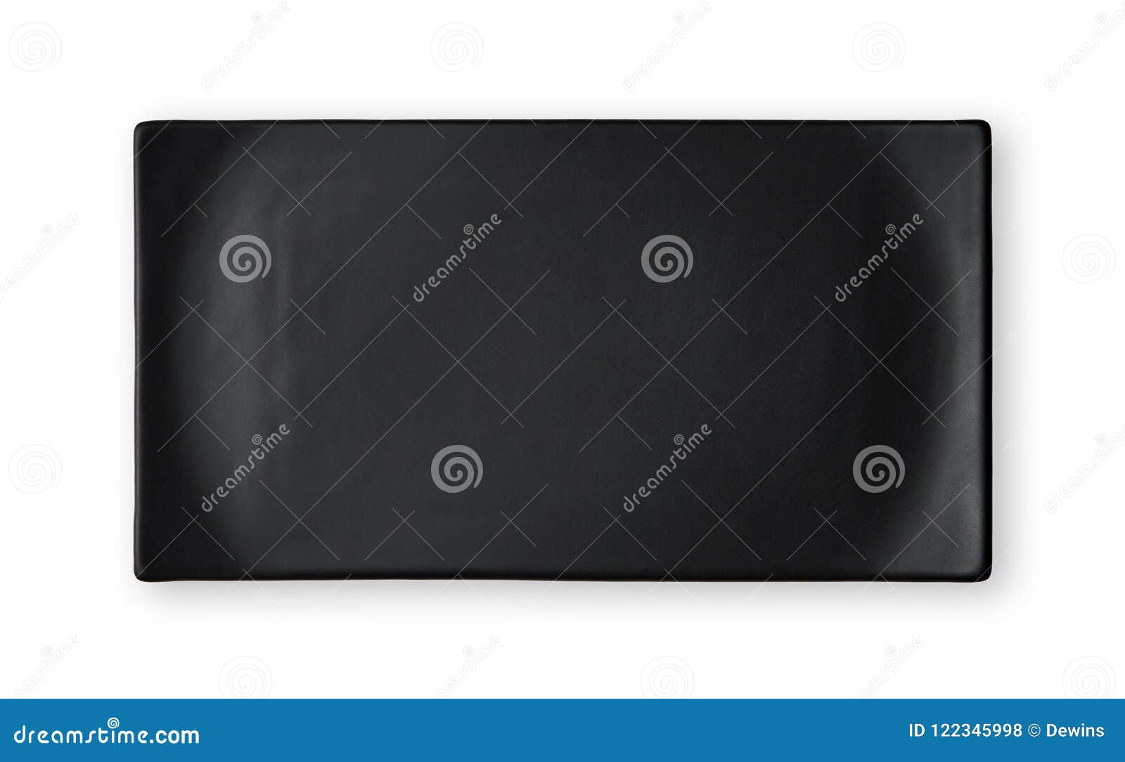 Empty Rectangular Plate, Black Ceramics Plate, View from Above Isolated ...