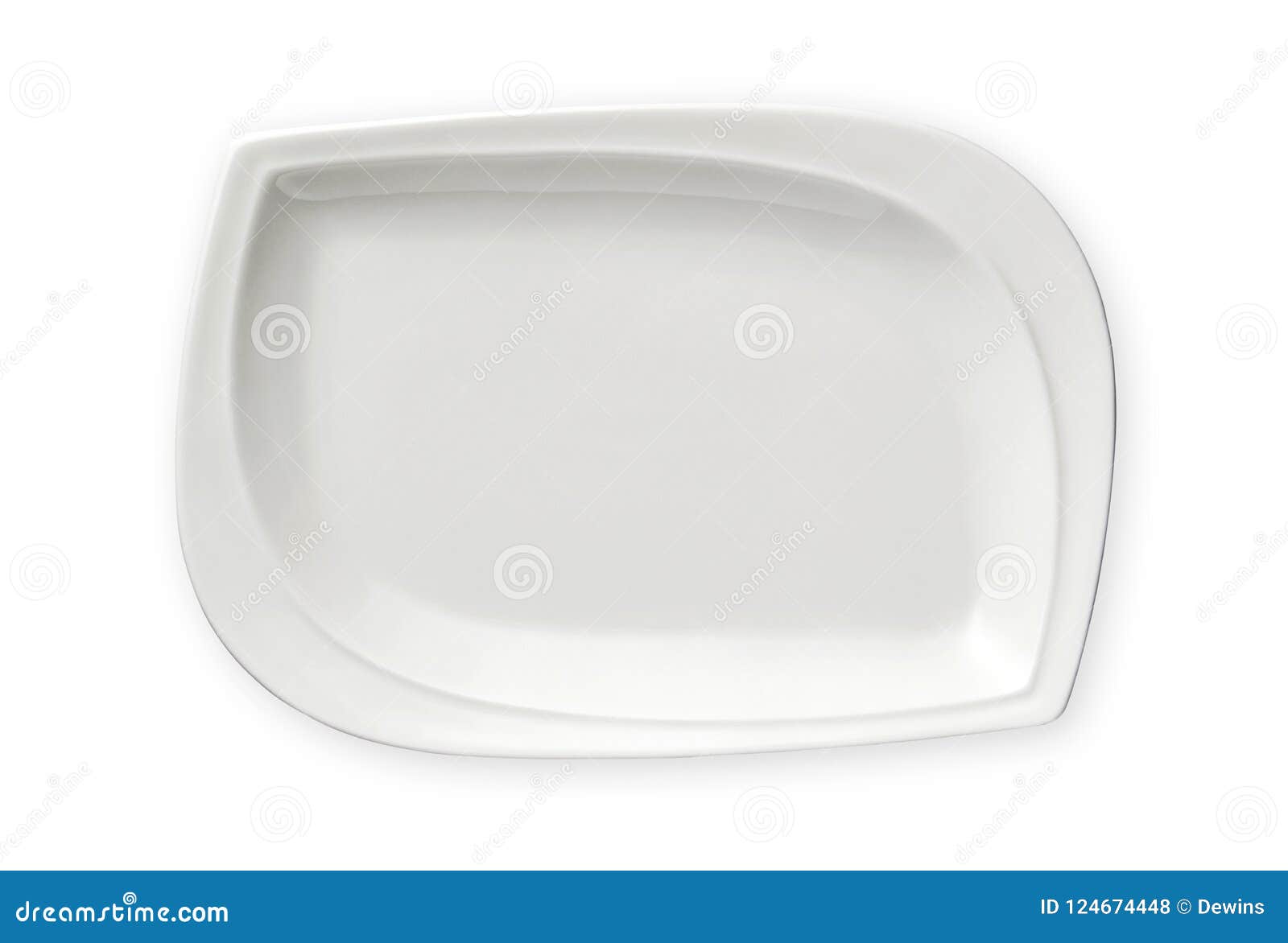 Empty Rectangular Plates, White And Black Ceramics Plates, View From ...