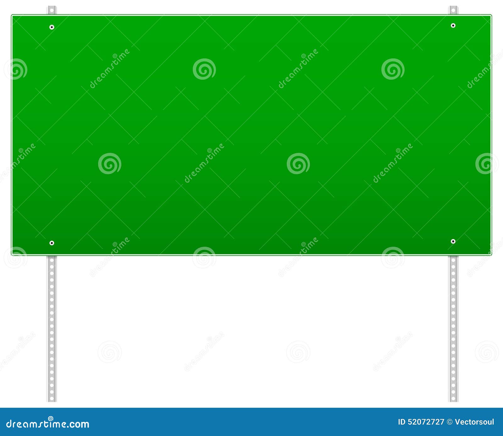 Empty Rectangular Road Sign on Poles. (poles with Holes) Stock Vector ...