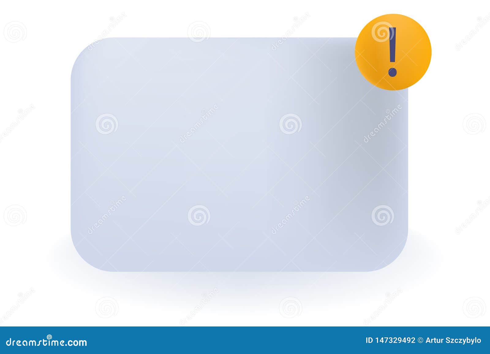 Empty Rectangular Shape Copy Space Text Box with Exclamation Mark in ...