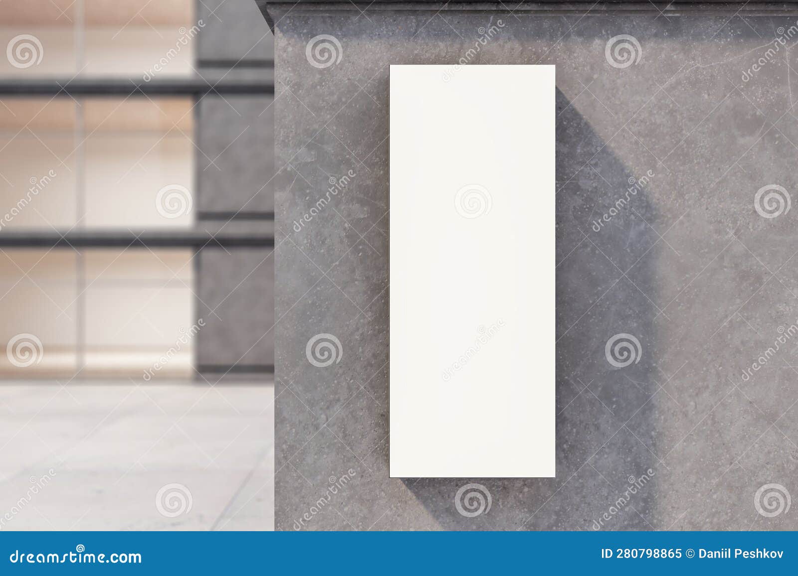 Empty Rectangular Stopper on Concrete Building. Mock Up Stock ...
