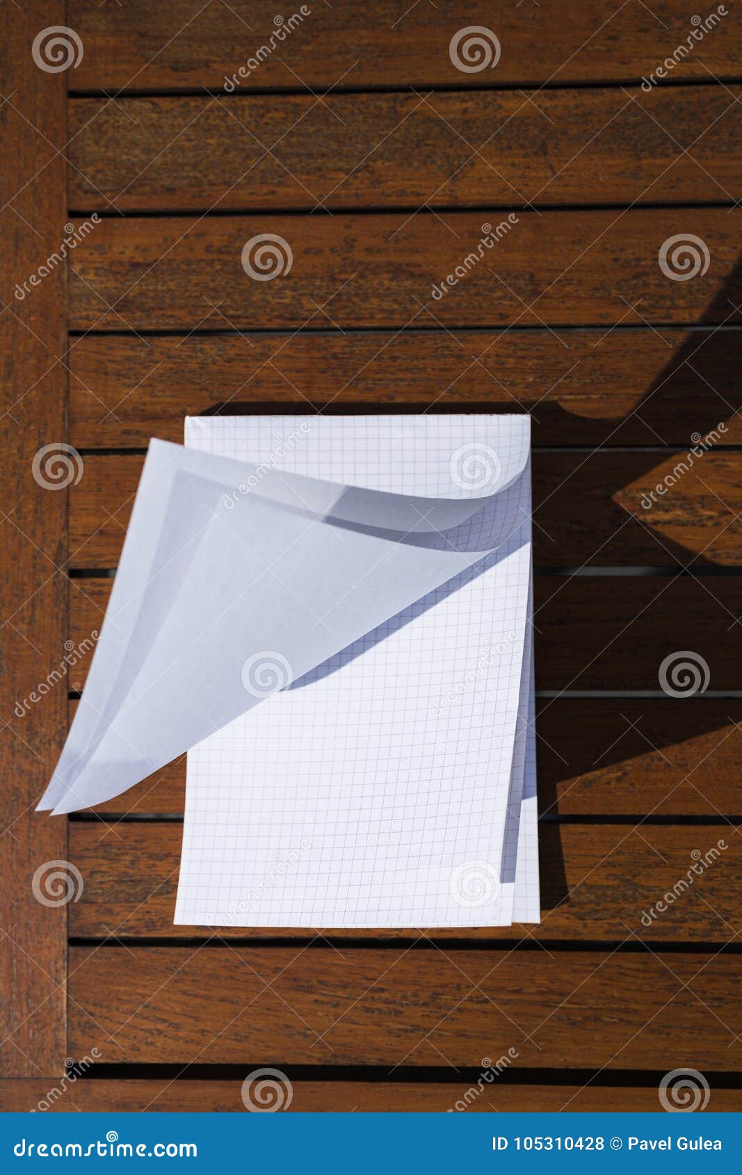 Empty Rectangular White Simple Notepad on Orange Wooden Table in Cafe ...