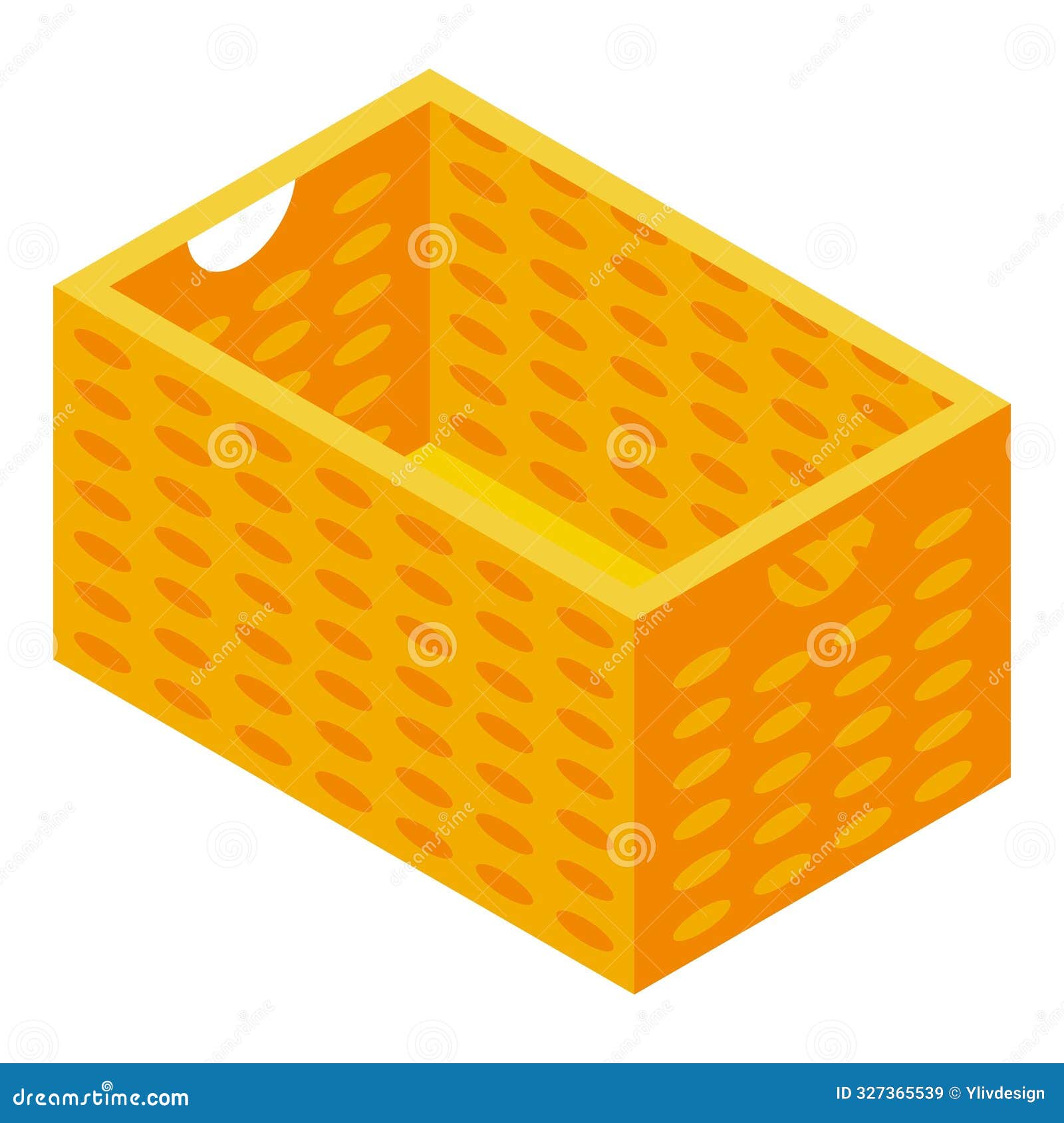 Empty Rectangular Wicker Basket Standing On Corner Isometric View Cartoon Vector | CartoonDealer ...