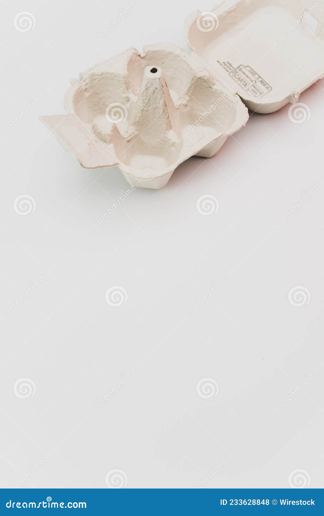 Empty Recycled Caedboard Egg Box on a White Background Stock Photo ...