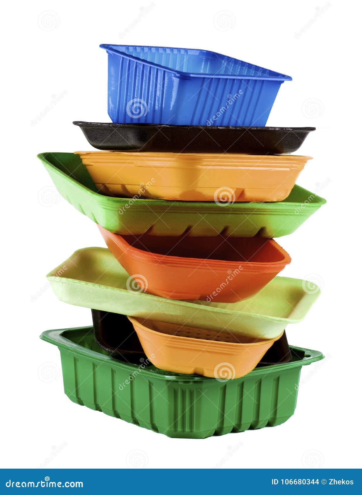 Empty Recycled Trays stock photo. Image of yellow, vertical - 106680344