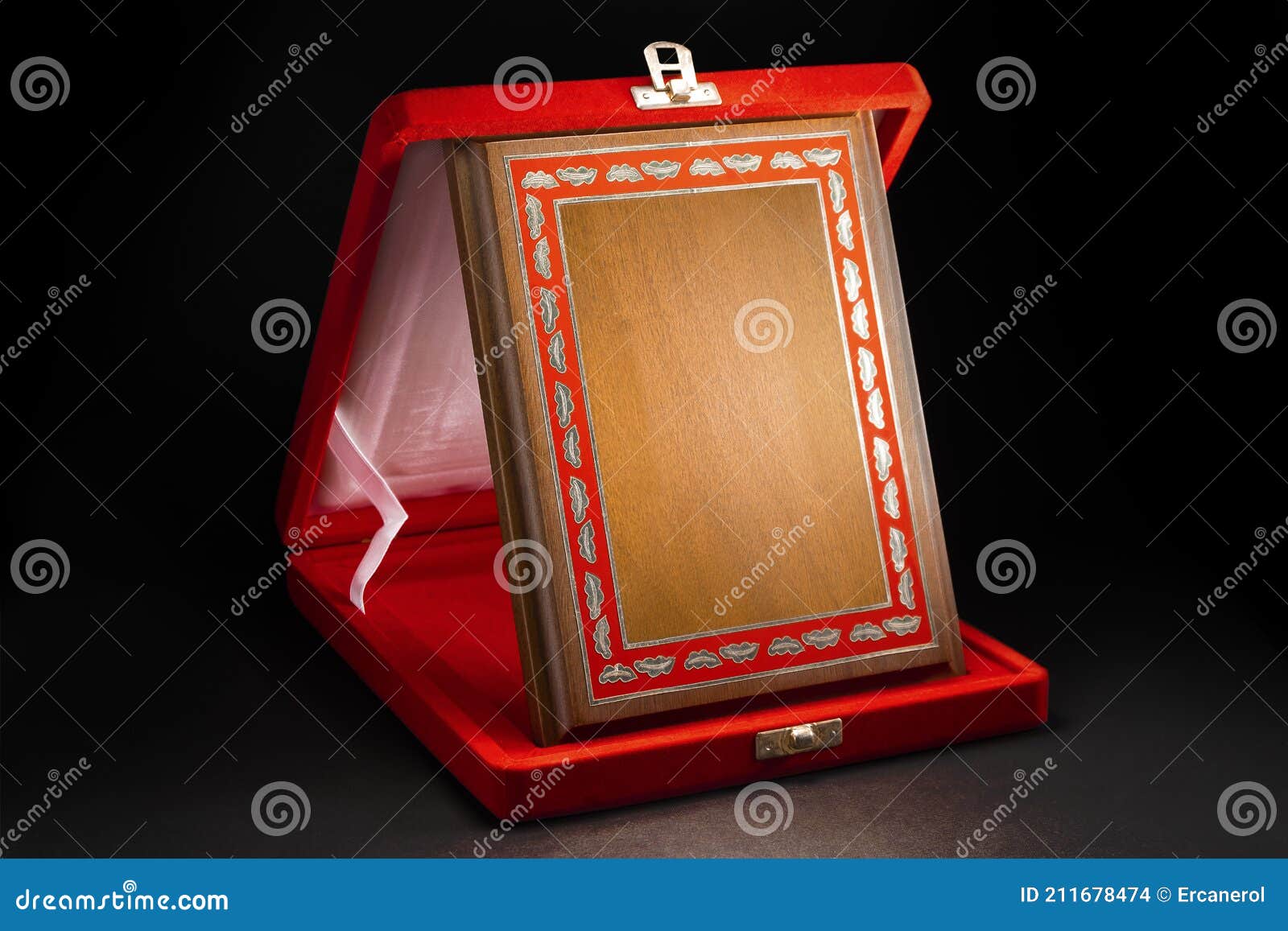 Standing Red Vertical Rectangle Appreciation Plaque Box with Blank ...