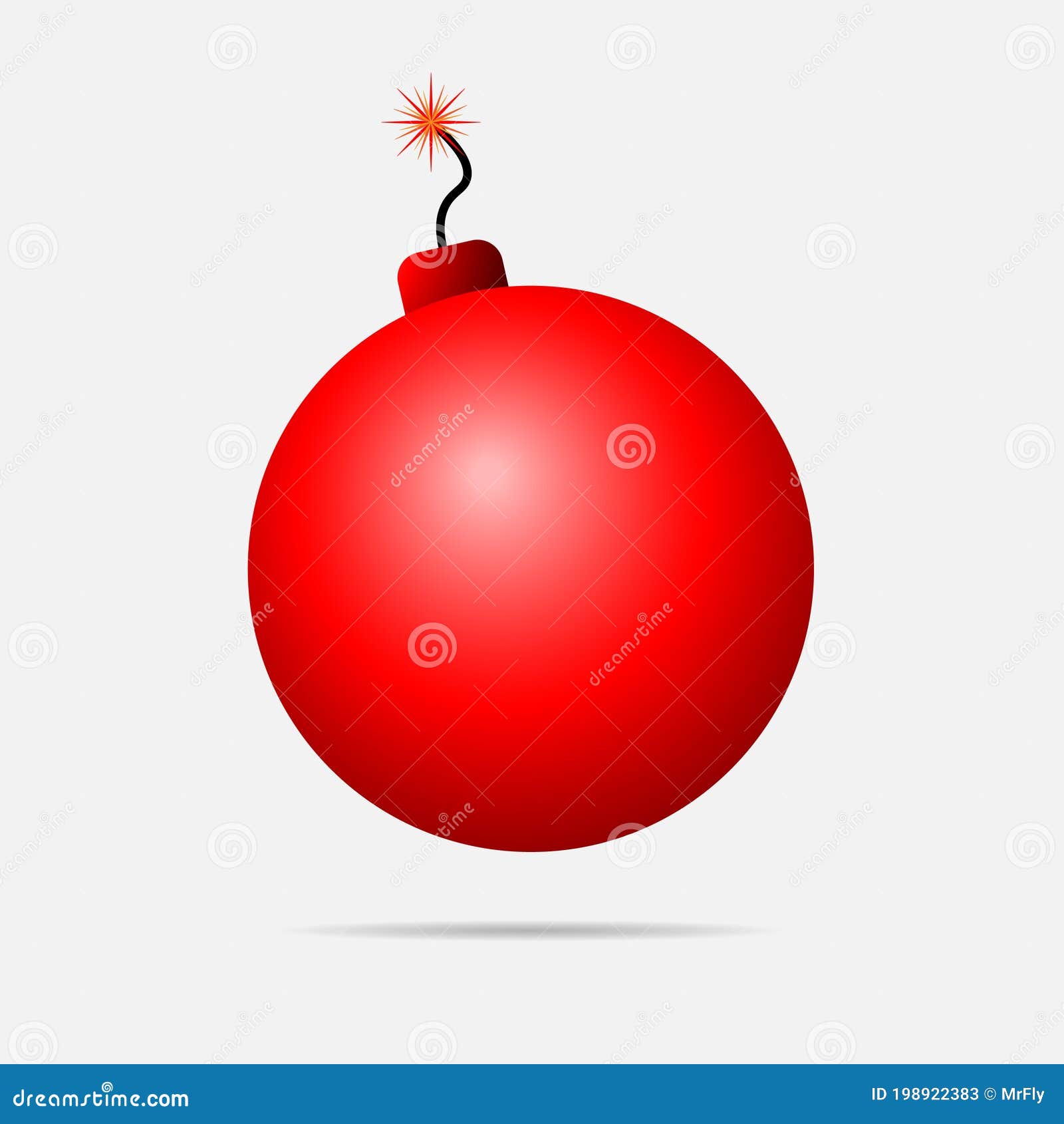 Empty Red Bomb on Plain Background Stock Vector - Illustration of ...