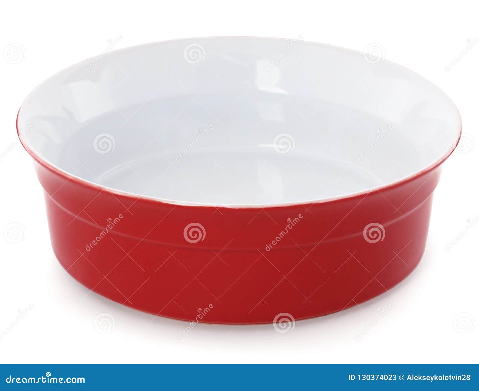 Empty Red Bowl Isolated on White Background. Red Deep Plate for Stock ...