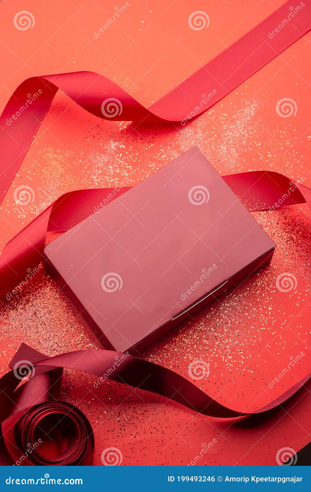 Empty Red Box on Red Background Stock Photo - Image of love, golden ...