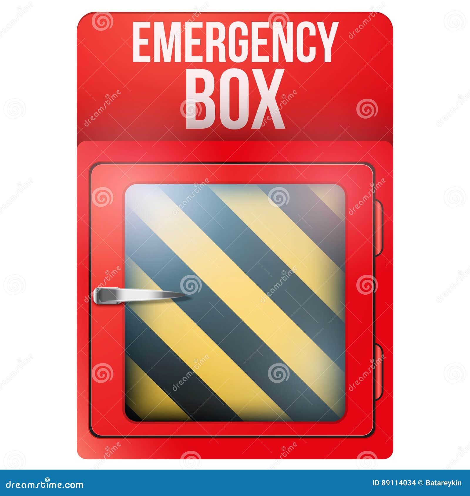Empty Red Box with in Case of Emergency Stock Illustration ...