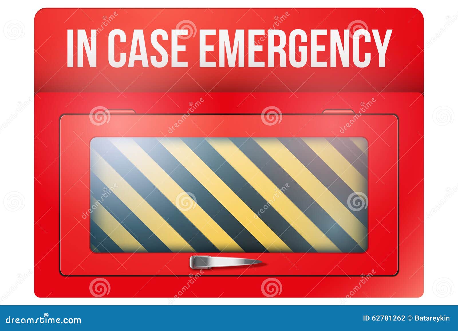 Empty Red Box with in Case of Emergency Stock Vector - Illustration of ...