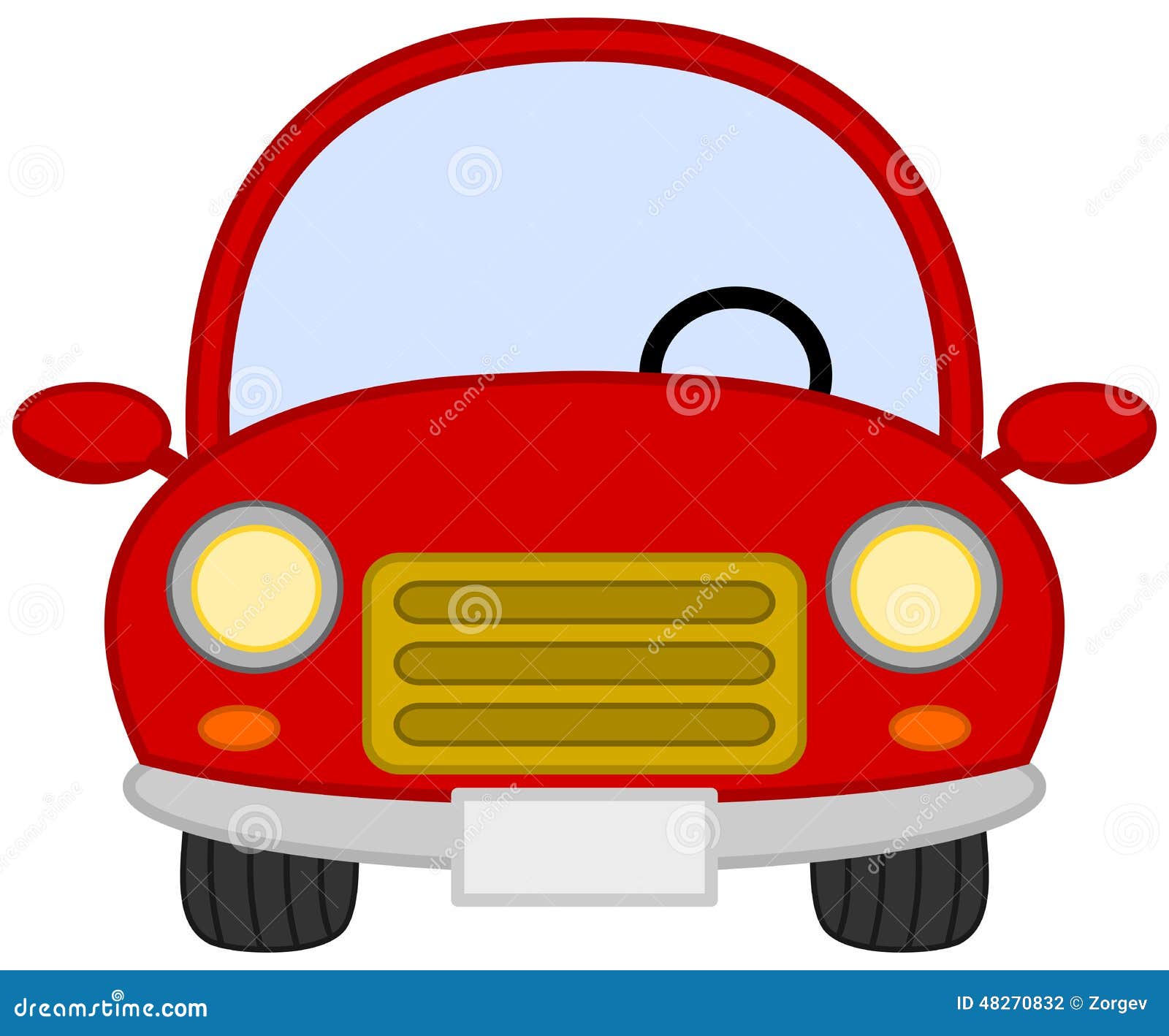 Empty red car stock illustration. Illustration of comic - 48270832