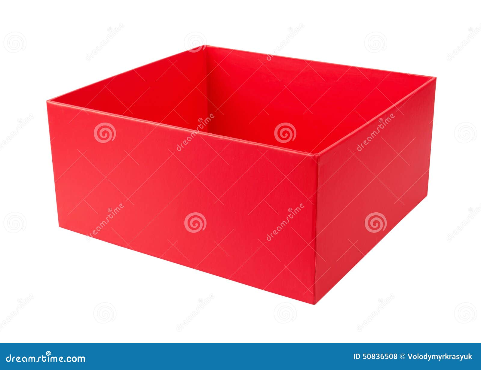 Empty red cardboard box stock photo. Image of isolated - 50836508