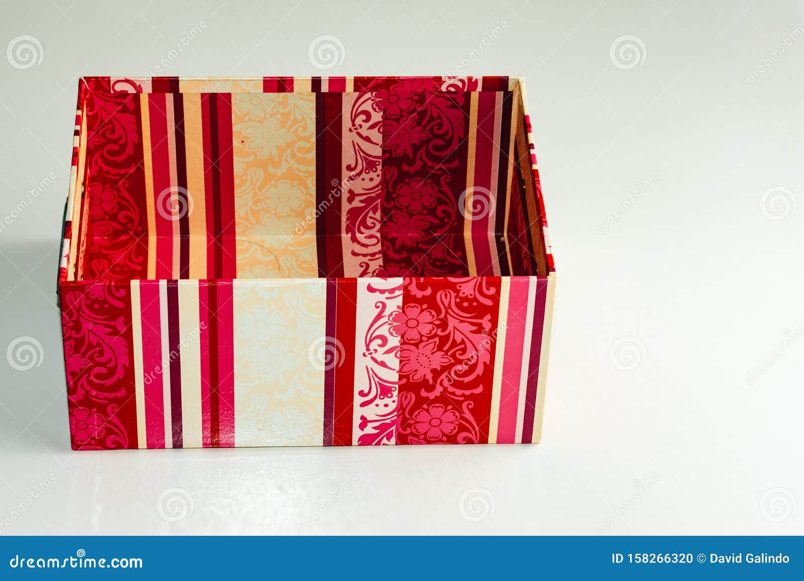 Empty Red Cardboard Box on White Background Stock Photo - Image of gift ...