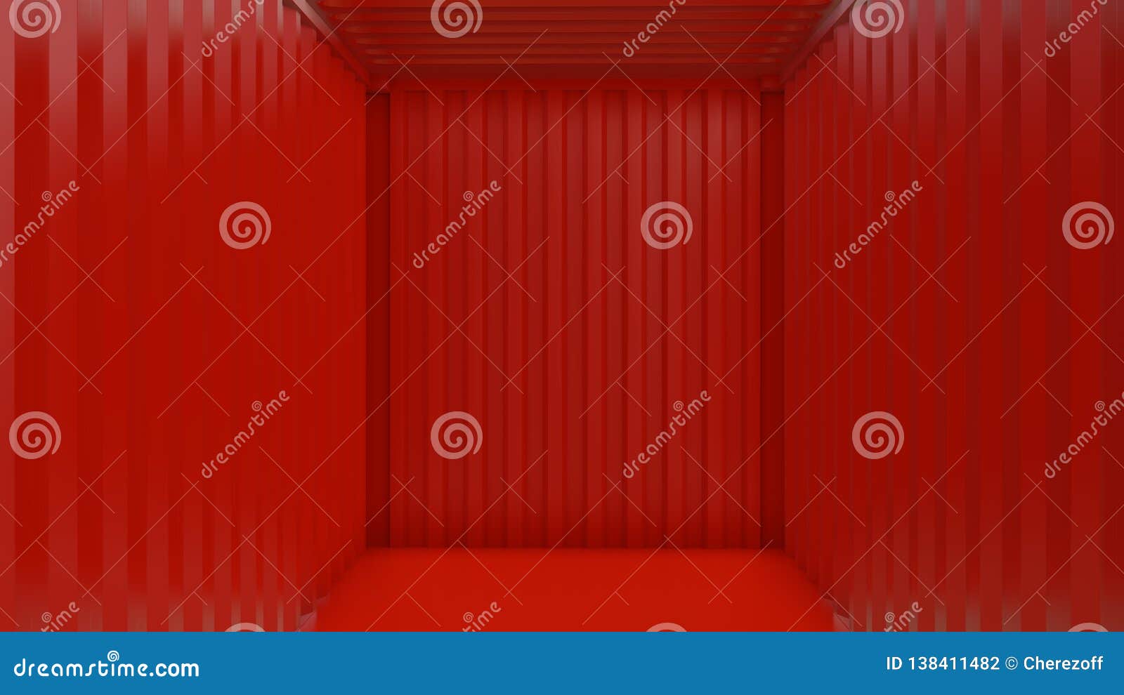 Empty Red Cargo Container Interior Stock Illustration - Illustration of ...