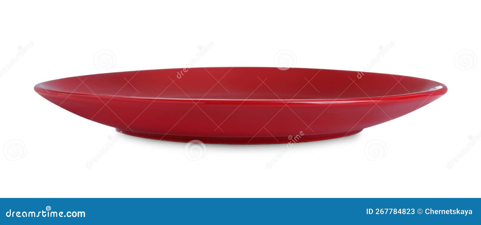 Empty Red Ceramic Plate Isolated on White Stock Image - Image of home ...