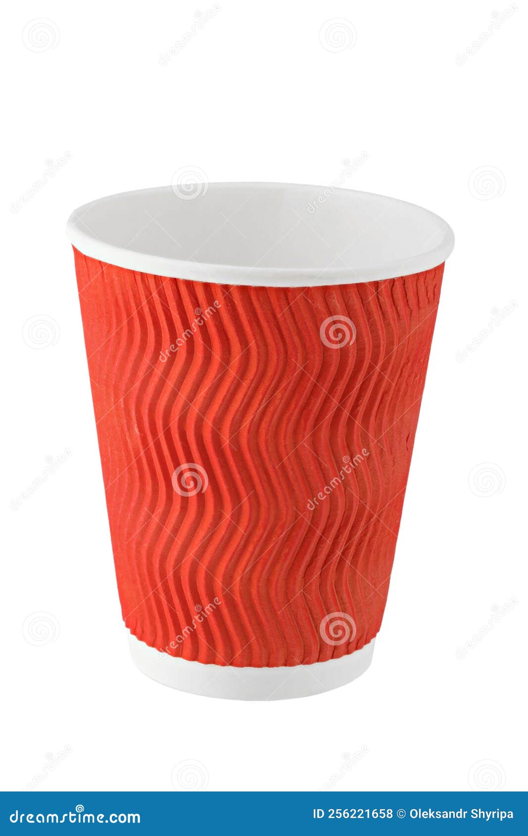 Empty Red Disposable Paper Cup for Drinks Isolated on White Background ...