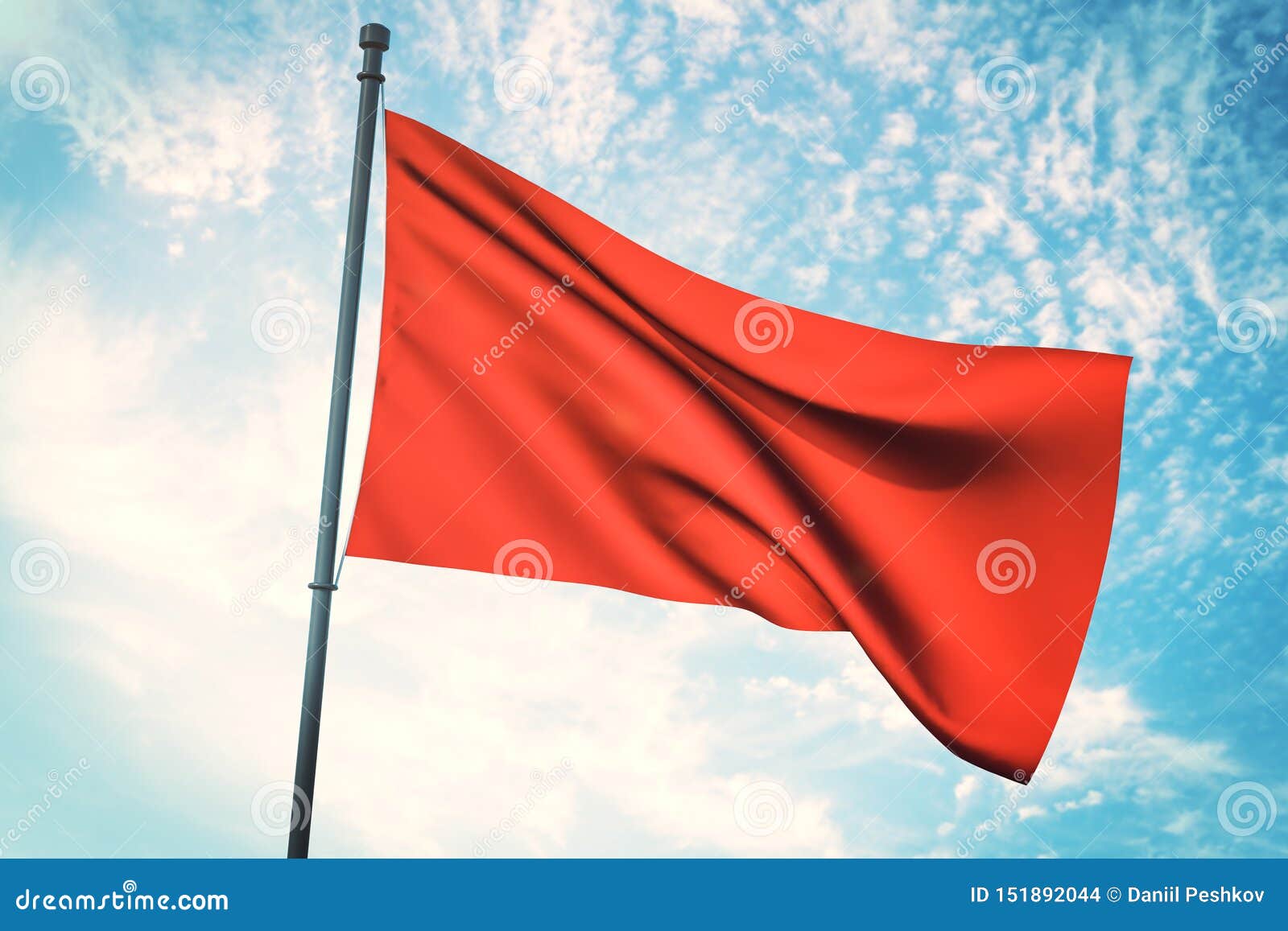 Empty red flag in sky stock illustration. Illustration of detail ...