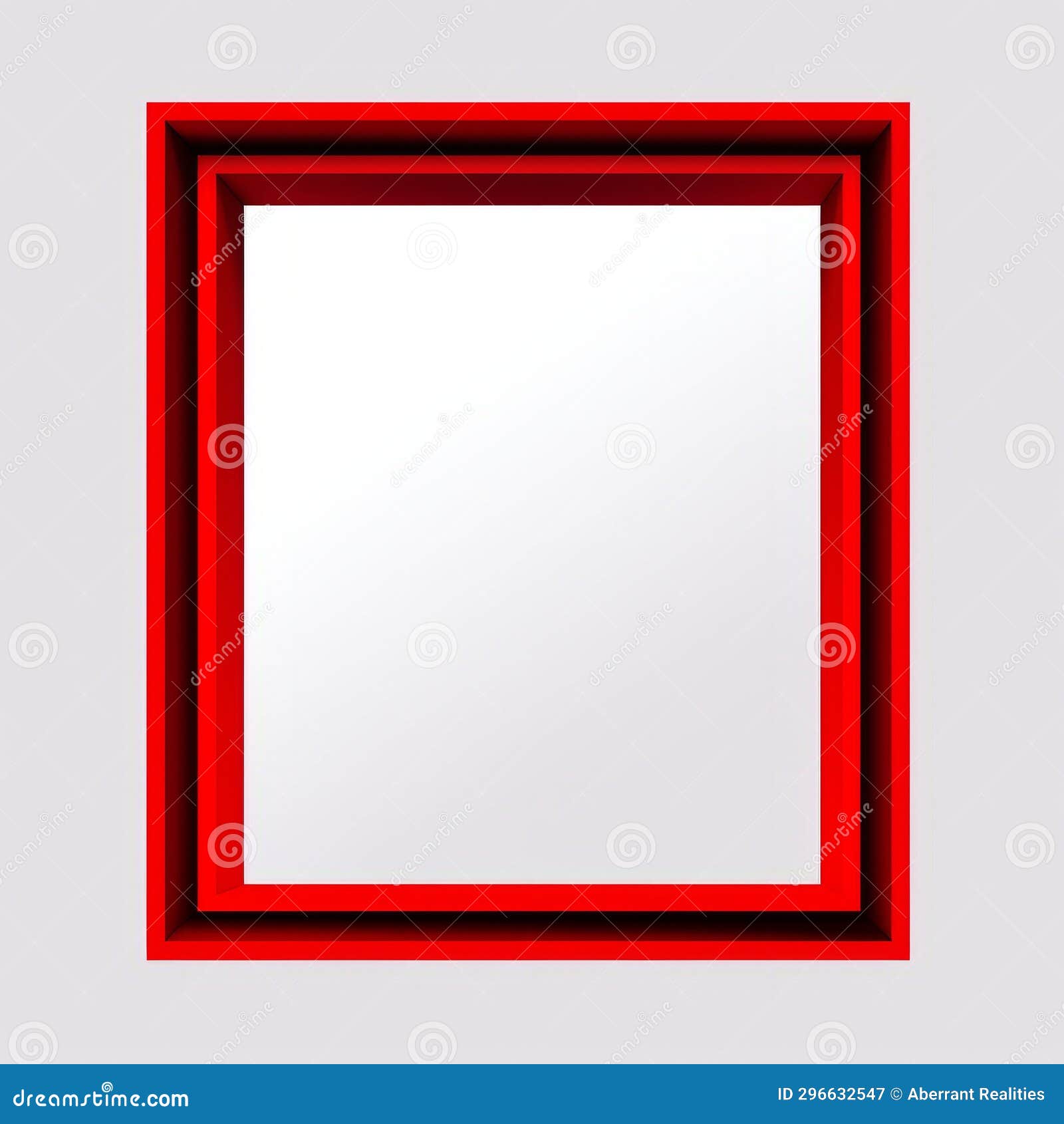 An Empty Red Frame on a White Background Stock Illustration ...