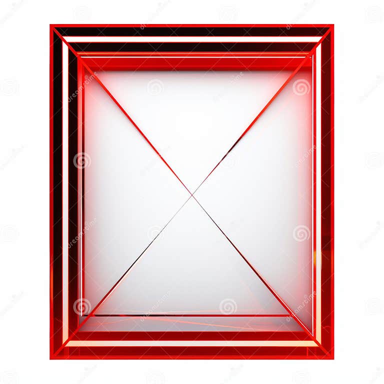 An Empty Red Frame with a White Background Stock Illustration ...