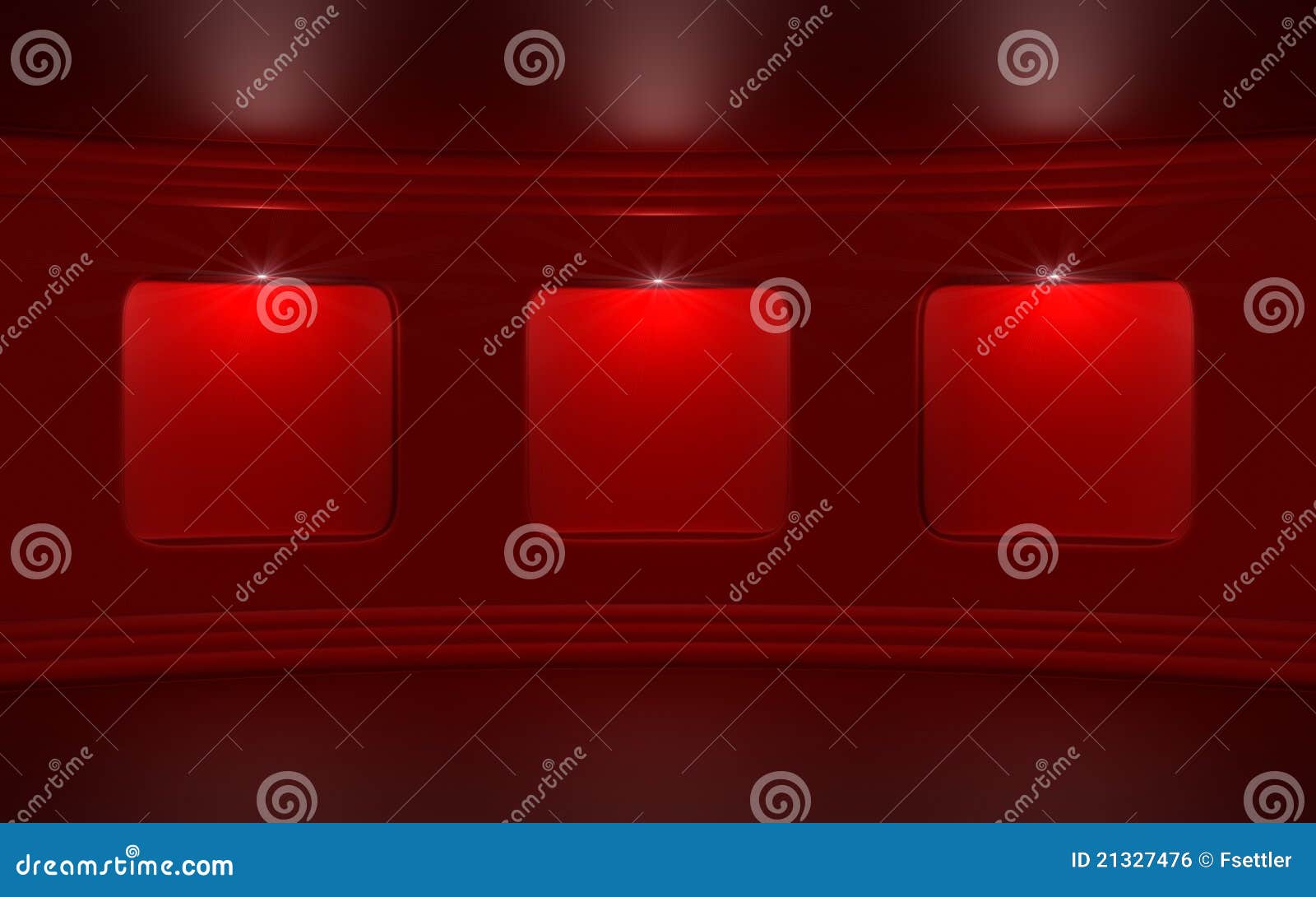 Empty red gallery stock illustration. Illustration of design - 21327476