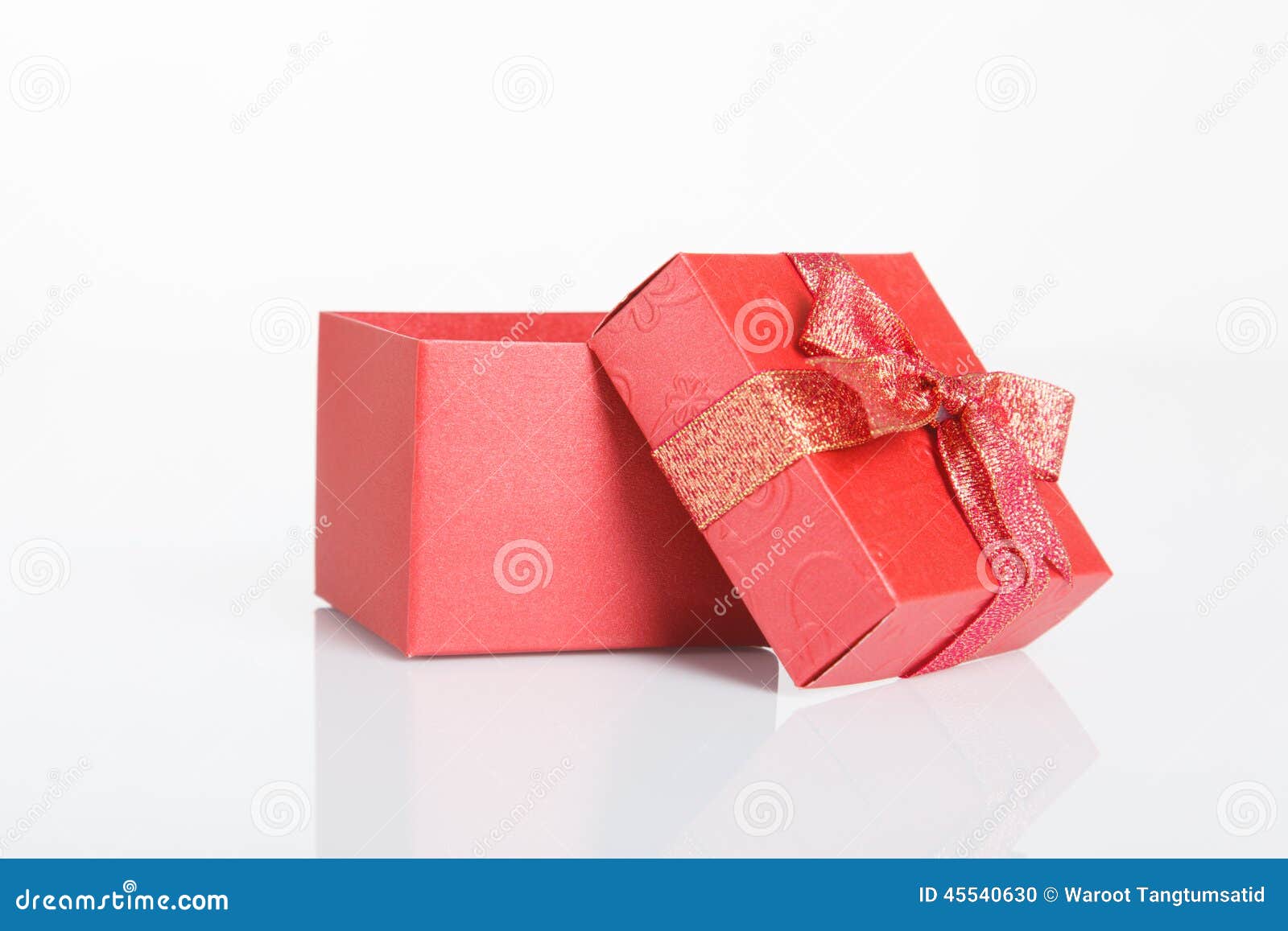 An Empty Red Gift Box with the Lid Off Stock Photo - Image of love ...
