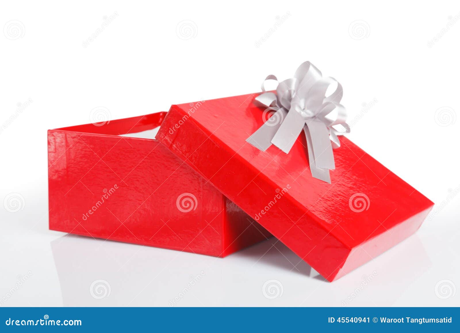 An Empty Red Gift Box with the Lid Off Stock Image - Image of celebrate ...