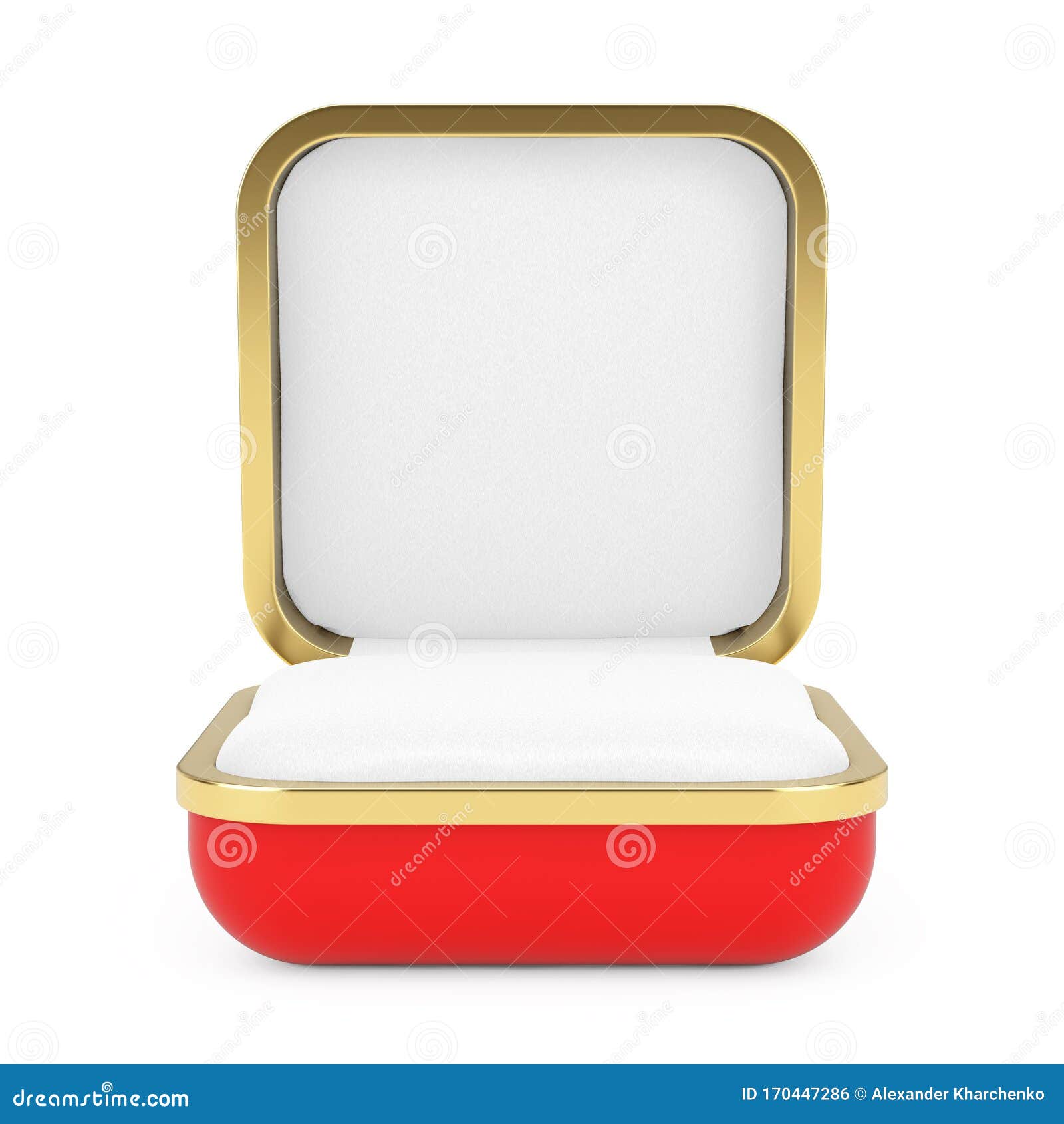 Empty Red Gift Box for Ring. 3d Rendering Stock Illustration ...